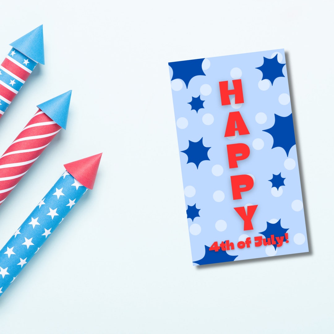 Happy 4th of July Fireworks Printable Gift Tags - Etsy
