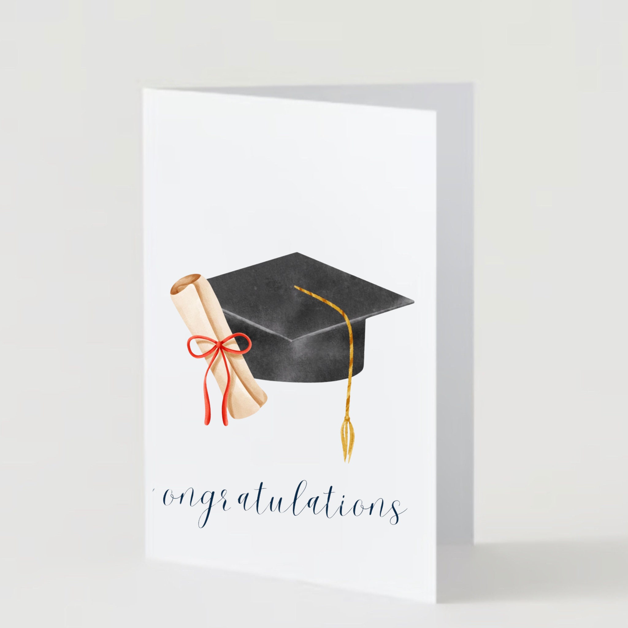 Congratulations Cap & Diploma Graduation Printable Greeting Card - Etsy