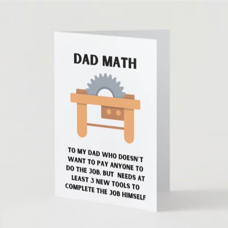 Dad Math New Tools Fathers Day Printable Greeting Card - Etsy