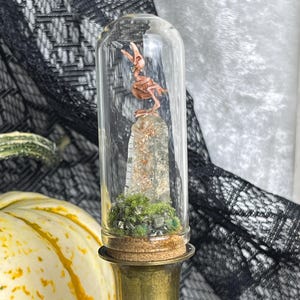 Halloween Miniature Raven Skeleton With Clear Quartz Crystal and Pyrite ...