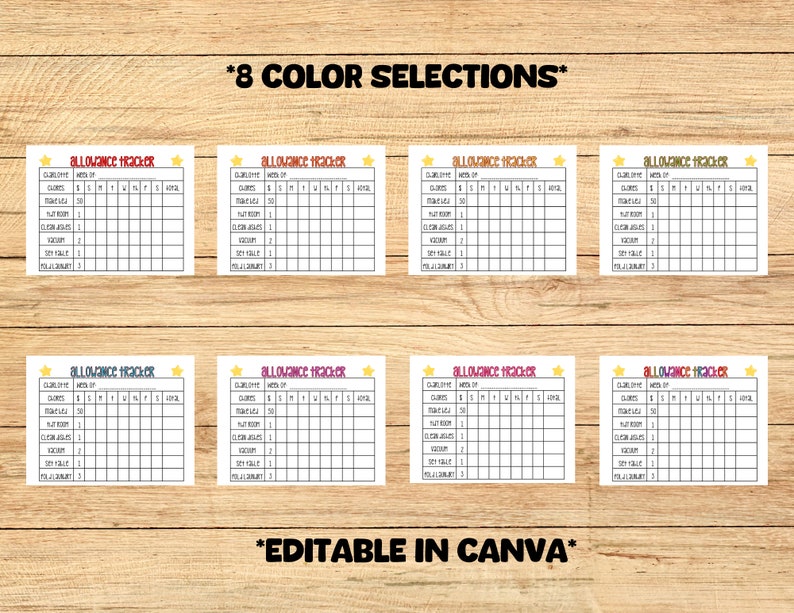Allowance Chart Template - Etsy