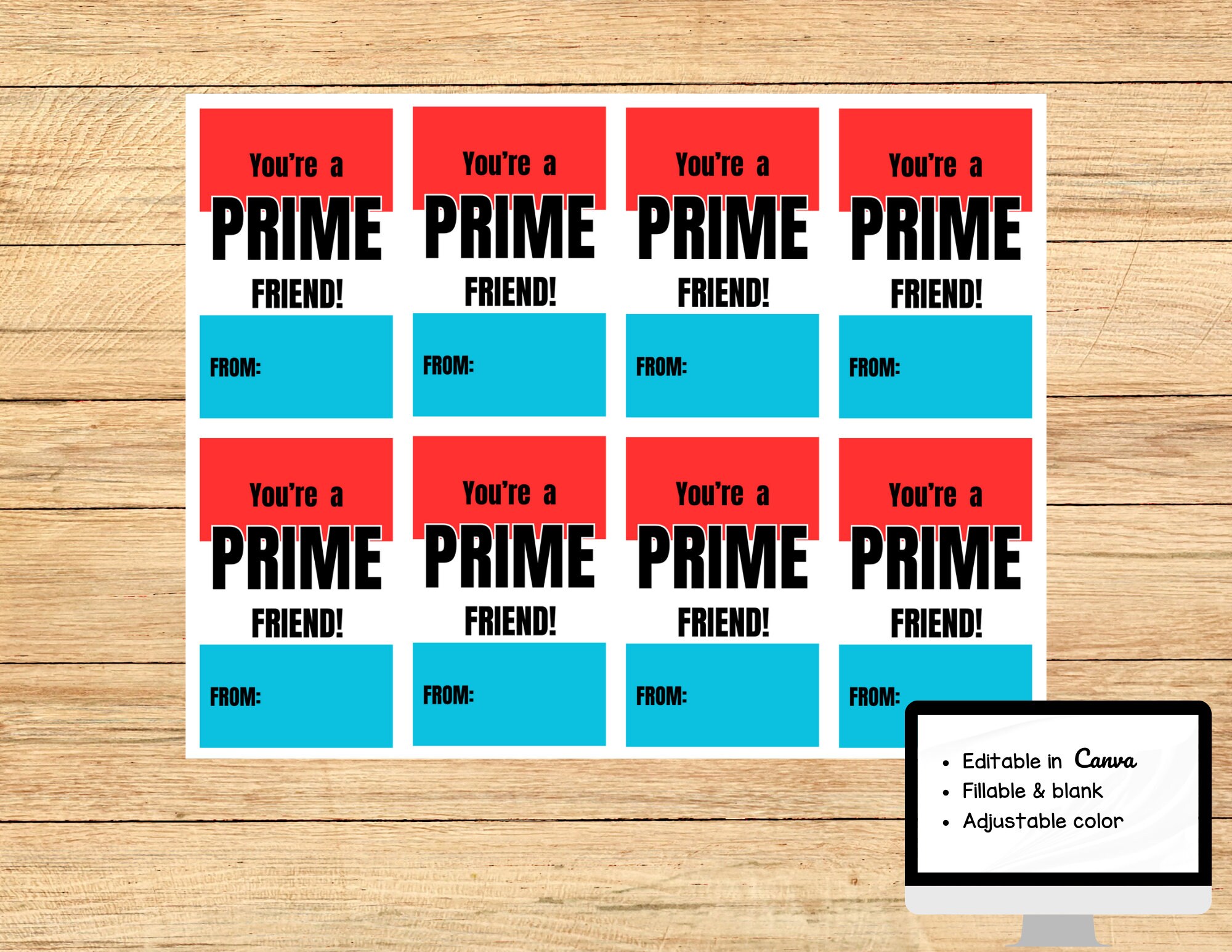 Valentine You're a Prime Friend Printable - Etsy