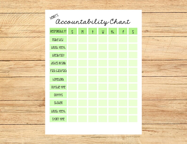 Weekly Accountability Chart - Etsy