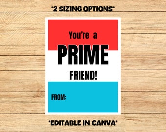 You're a PRIME Friend Valentine Printable Tags - Etsy