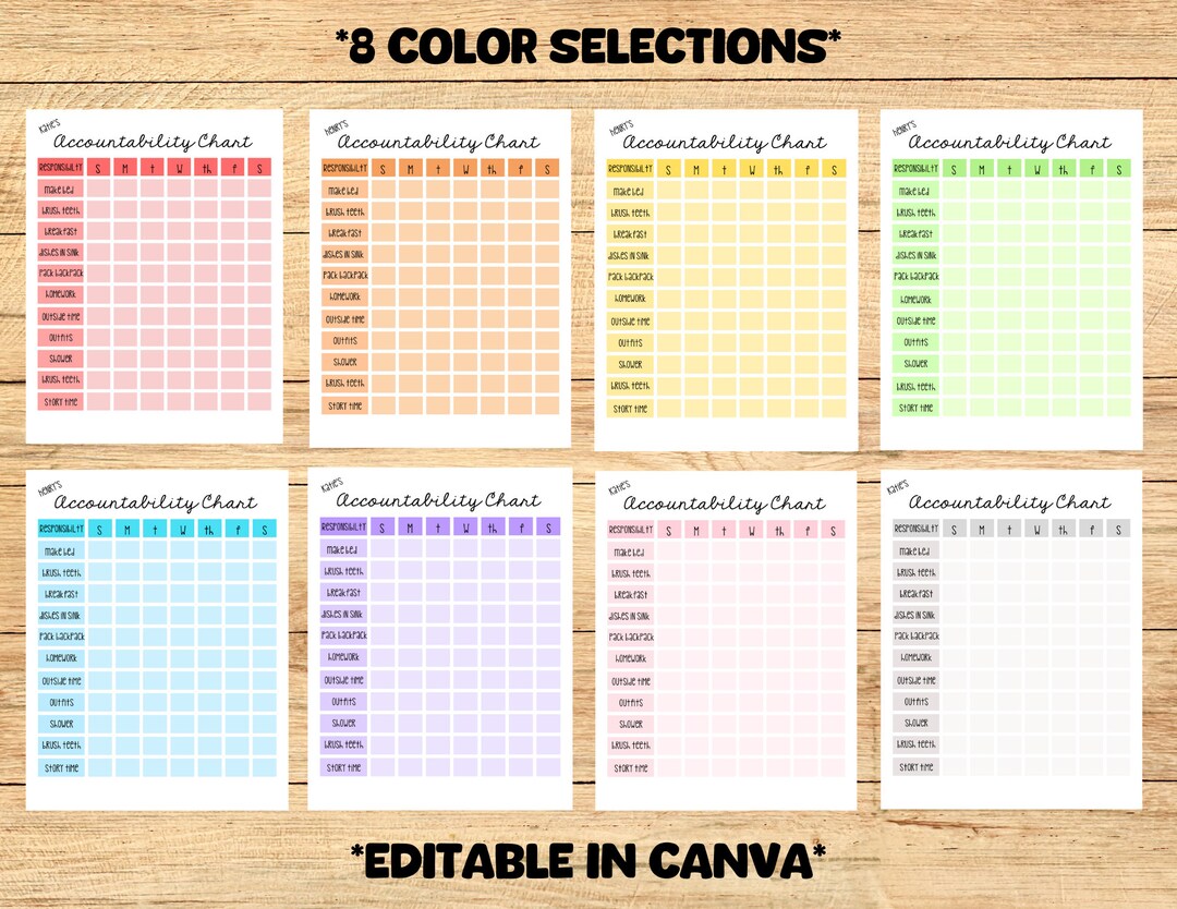 Weekly Accountability Chart - Etsy