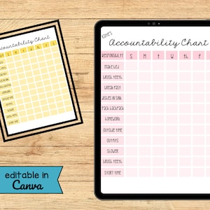 Weekly Accountability Chart - Etsy