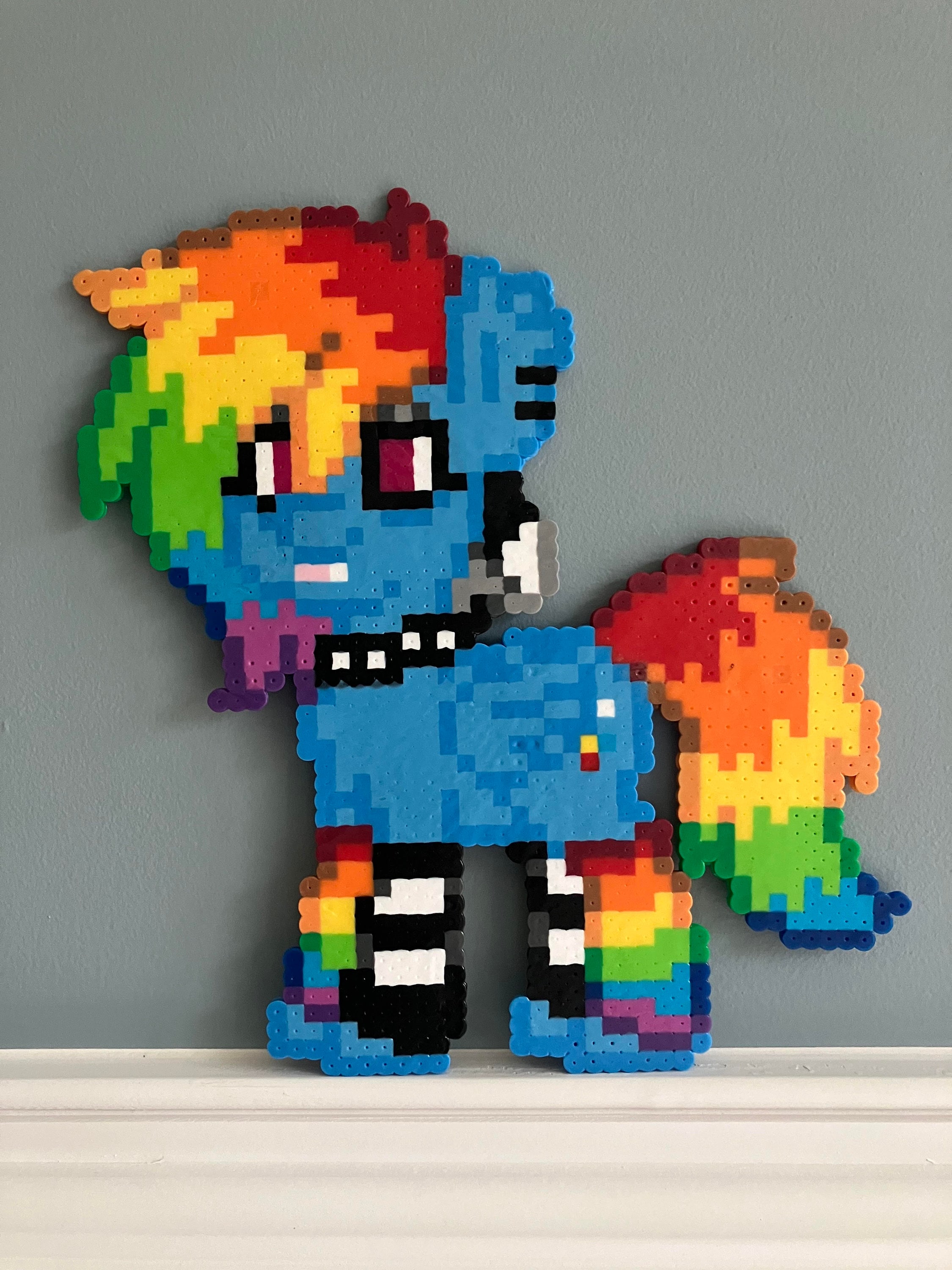 Scene Rainbow Dash Mlp Perler Fuse Beads 8.5x9 Inches - Etsy