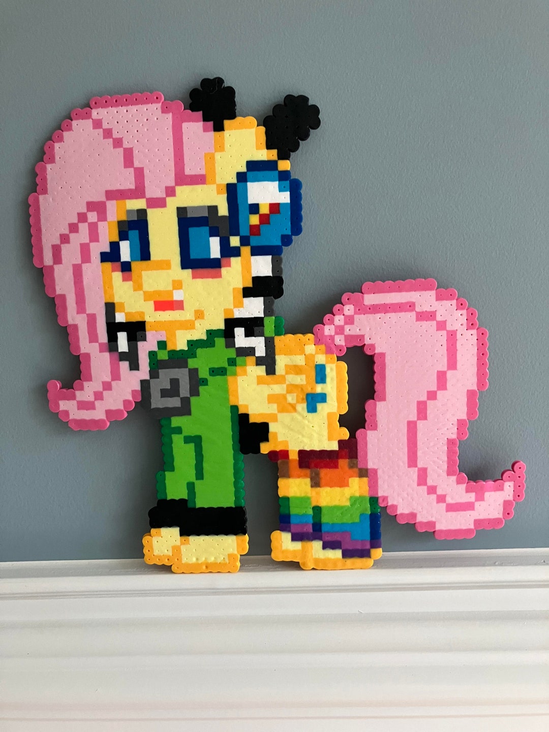 Fluttershy Scene Gir Hoodie Mlp Perler Fuse Bead 8.5x9.5 - Etsy