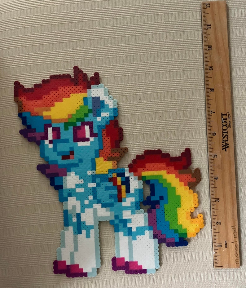 Rainbow Dash Mlp Perler Fuse Beads 8x9.5 Inches - Etsy