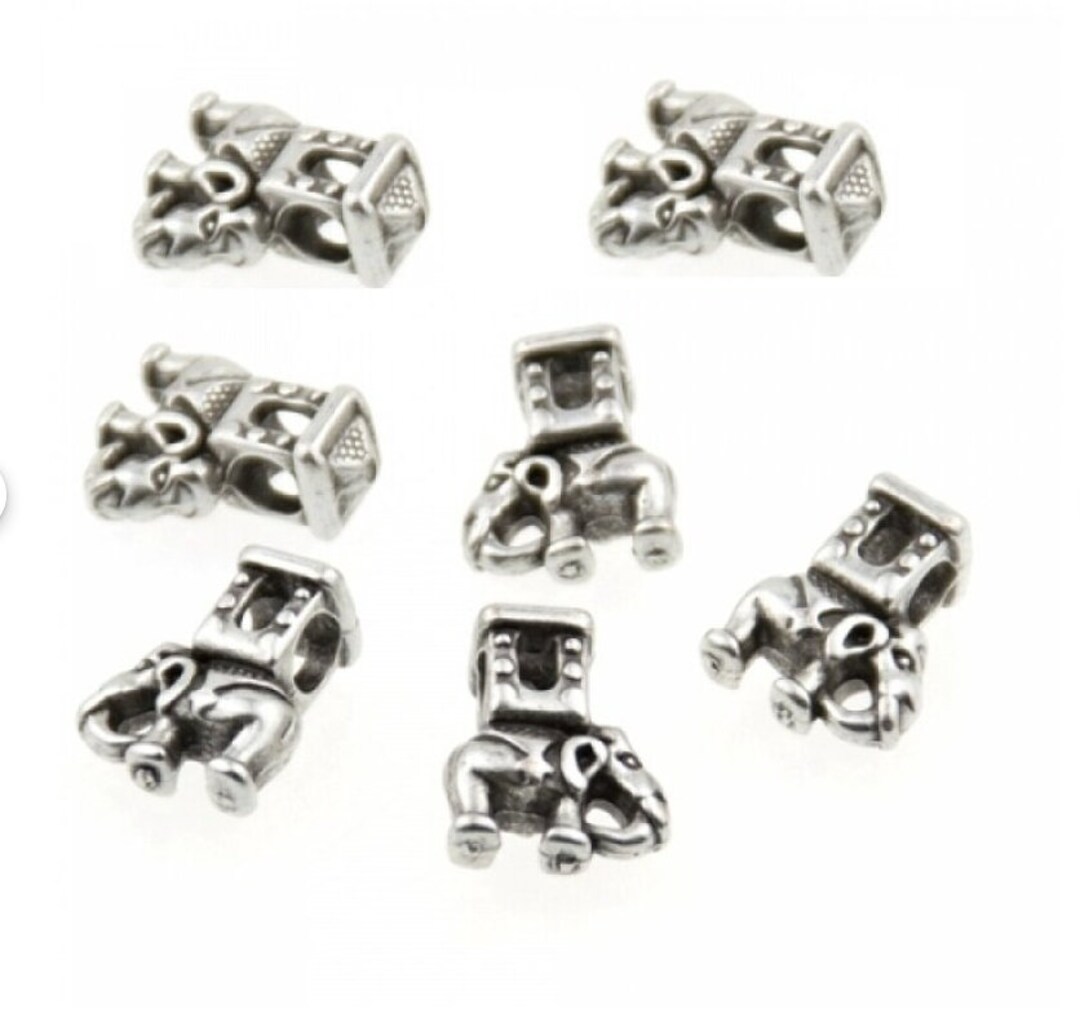 10 Elephant Beads Double Sided Beads Jewelry Making Jewelry - Etsy