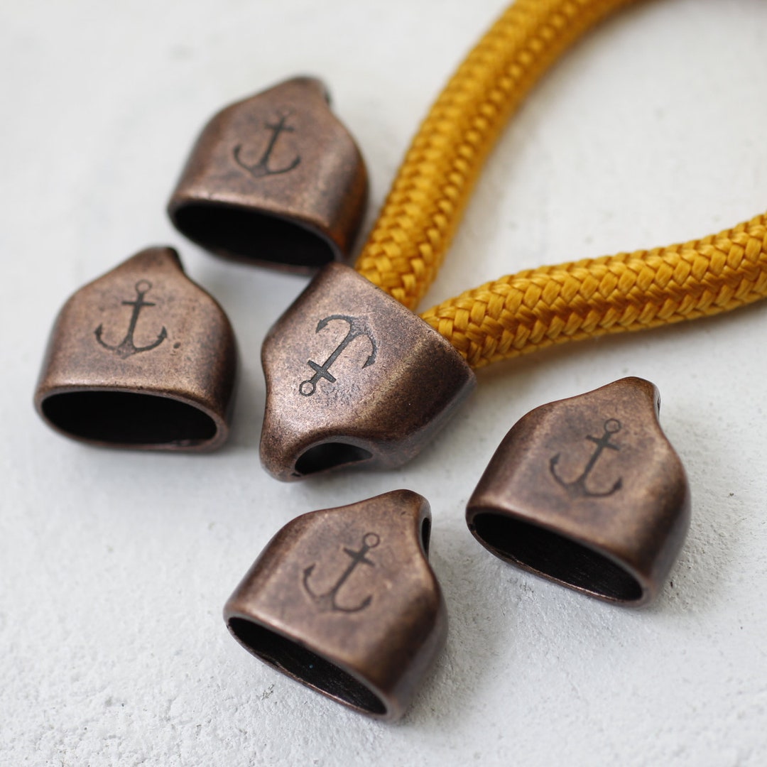 Copper End Cap Anchor Keychain Findings Round Leathers Flat - Etsy