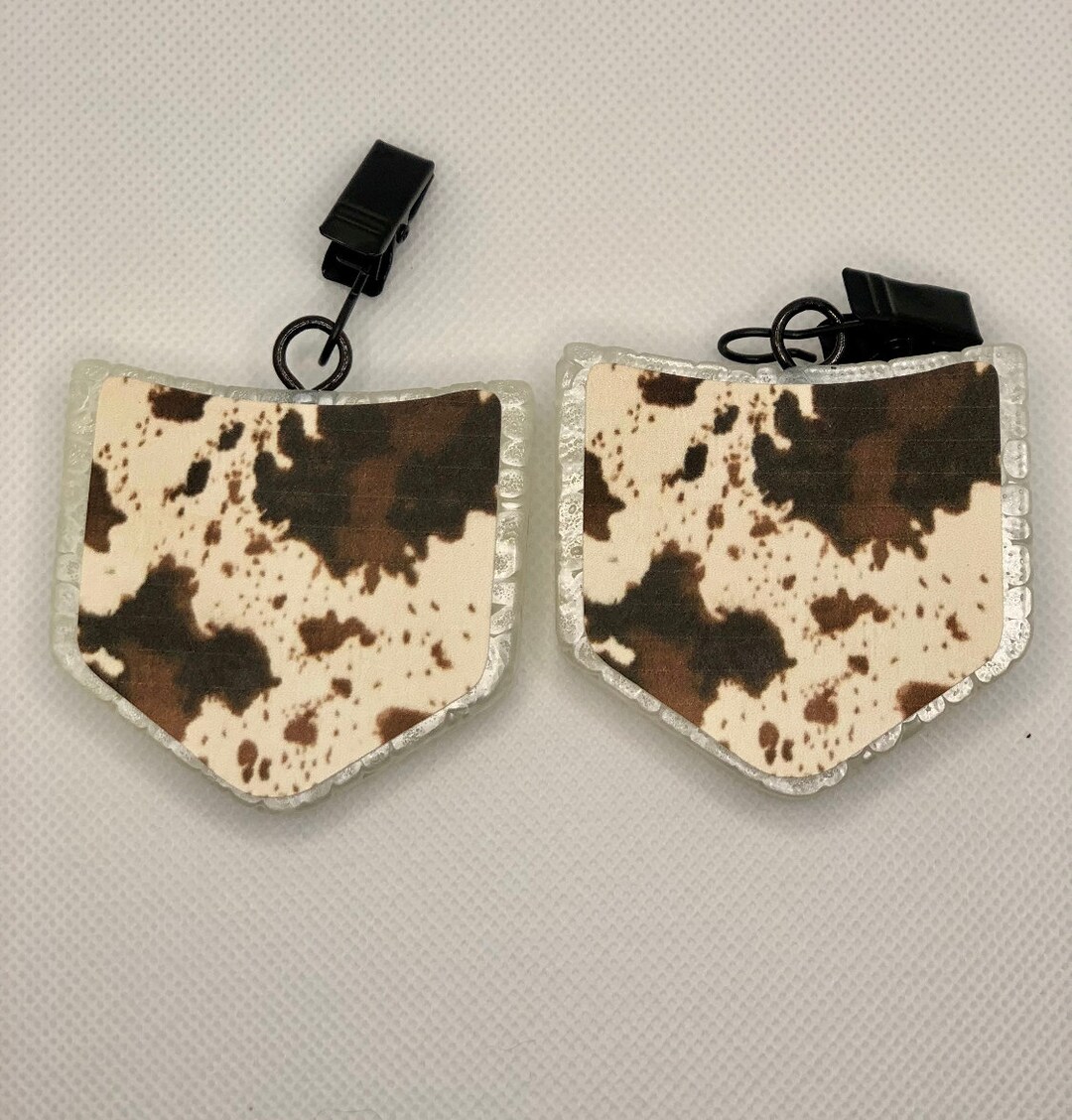Cowhide Design Pocket Car Large Vent Clip Freshies, Country Car ...