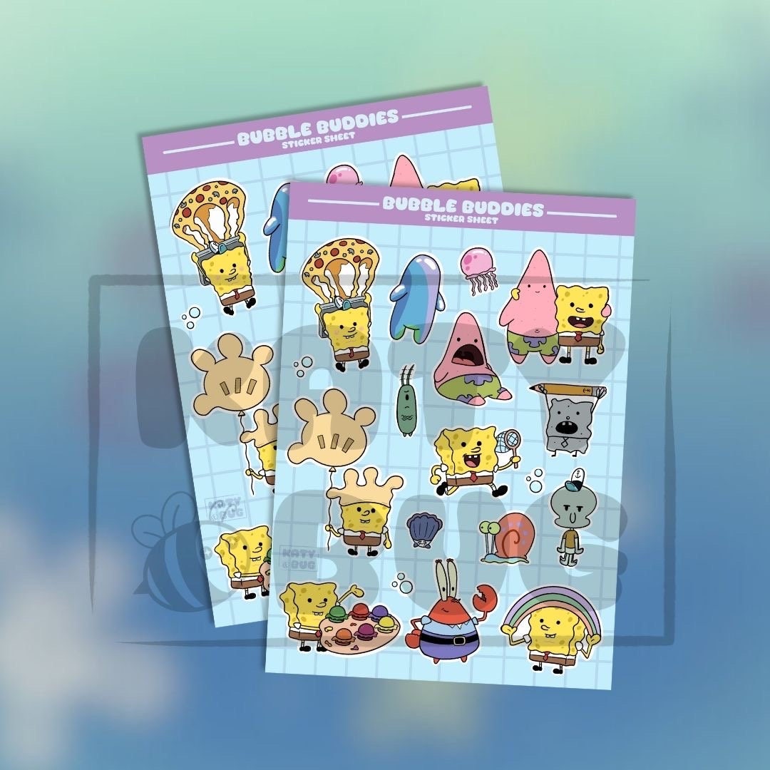 Bubble Buds Sticker Sheet | Cartoons - Etsy