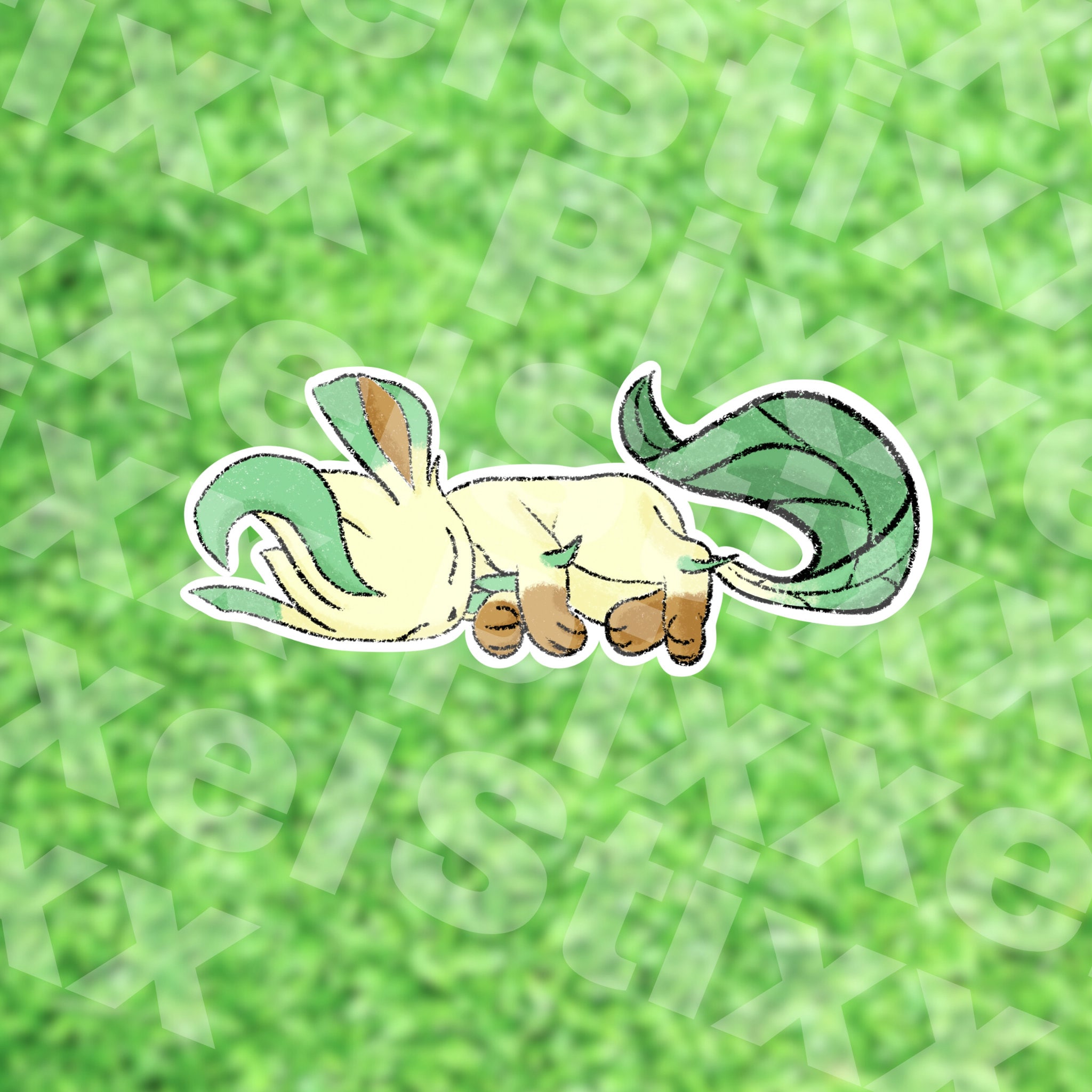 Sleeping Leafeon Eeveelution Sticker - Etsy