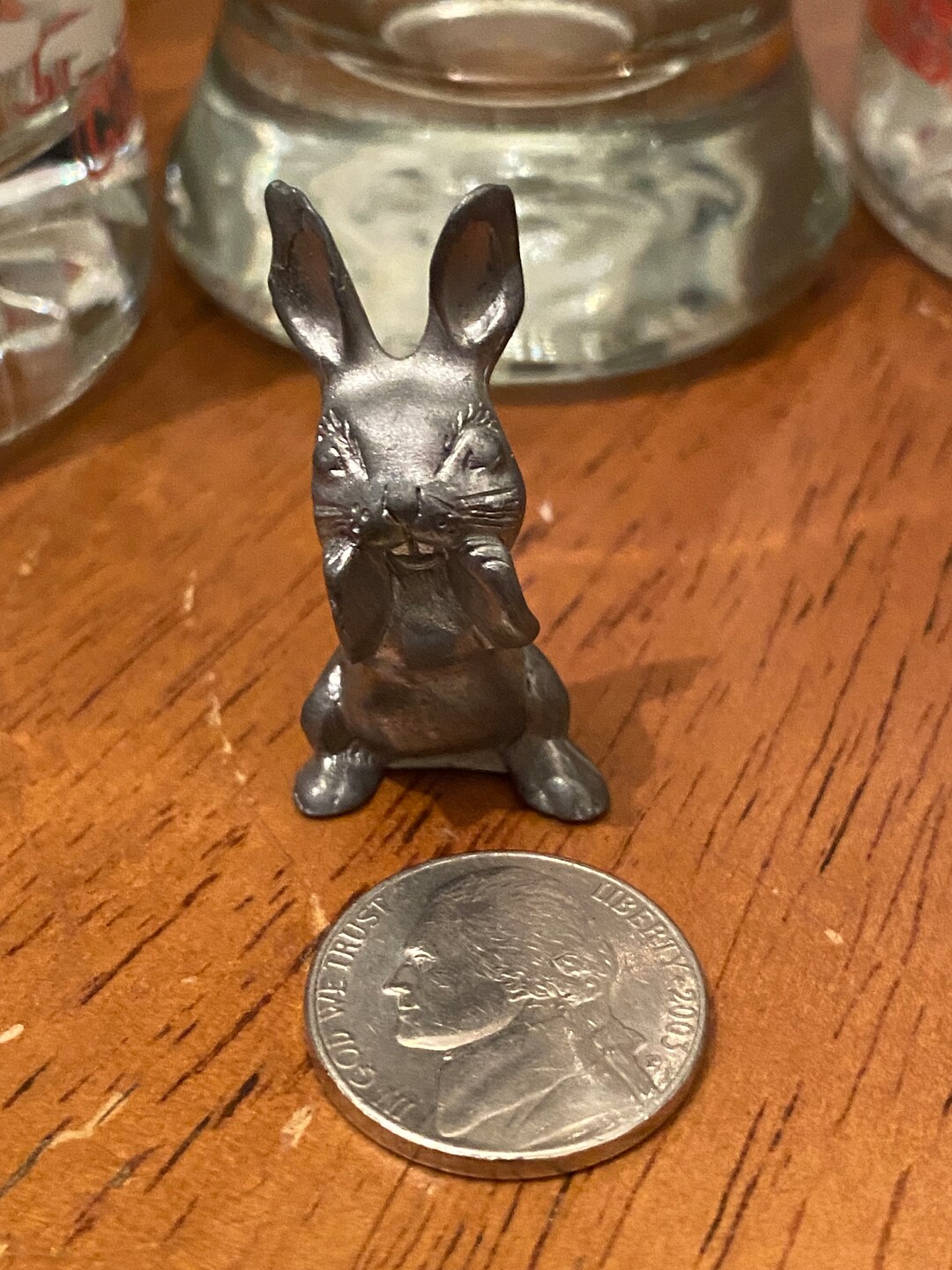 Vintage Pewter Rabbit by Hanson - Etsy