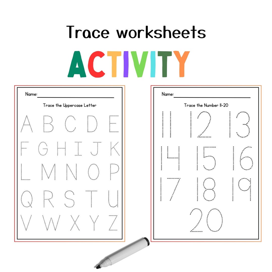 Alphabet Number Day and Month Tracing Sheets, Writing Practice Pages ...