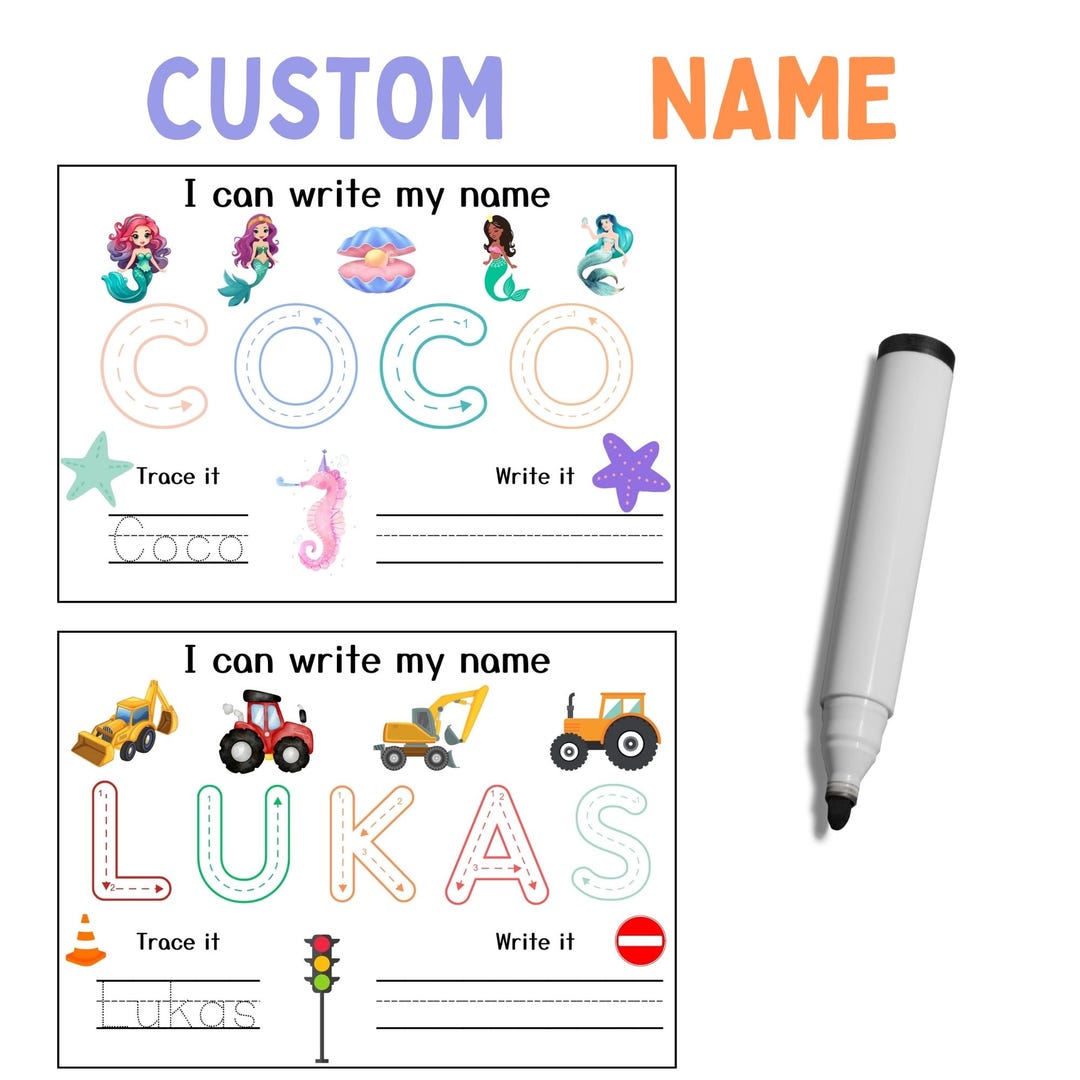 Custom Name Tracing Practice. Personalized Name. Name Spelling Practice ...