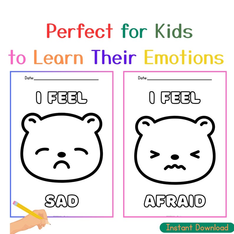 Emotions Coloring Pages for Kids, Social Emotional Learning, Emotions ...