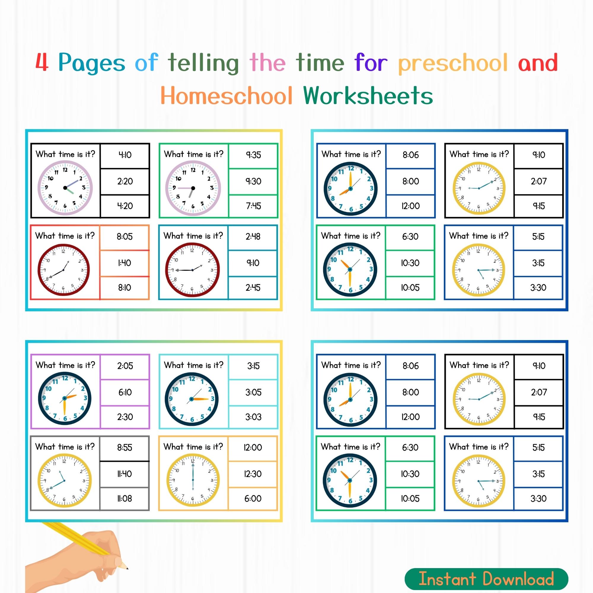 Telling Time Clip Cards Activities, Clock Activity, Tell the Time ...