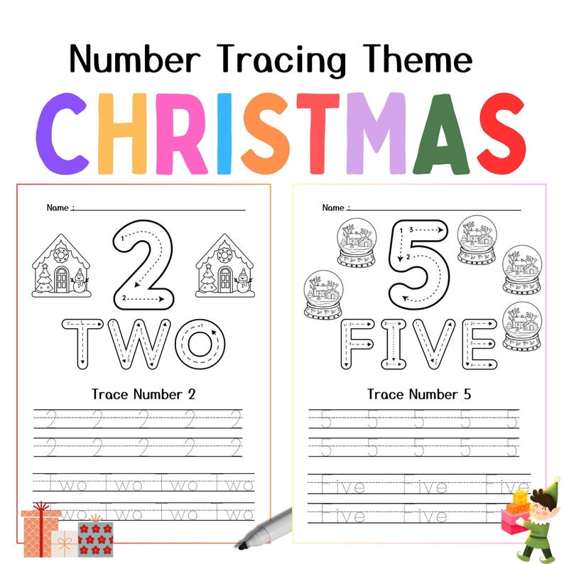10 Number Tracing Worksheets, Traceable Numbers, Preschool Worksheets ...