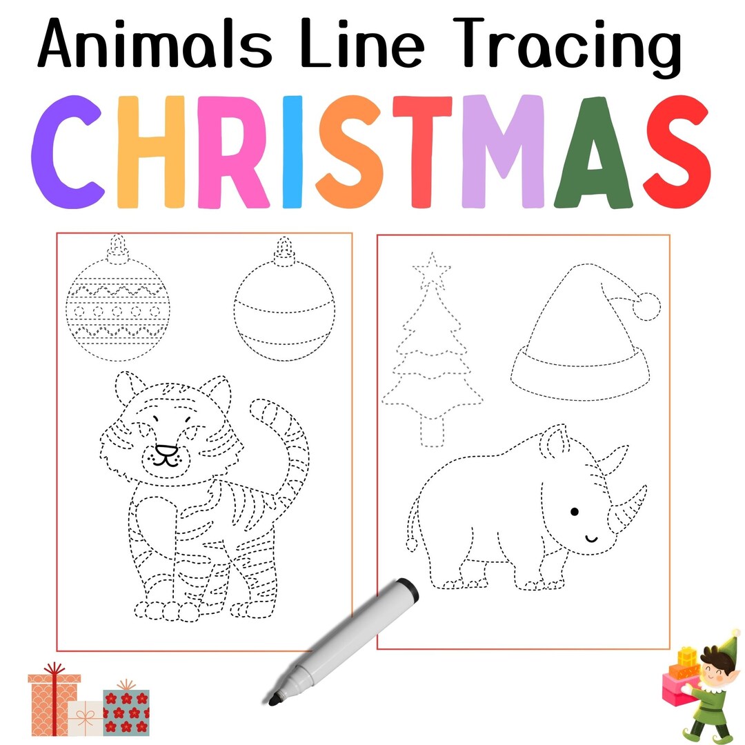 15 Pages Line Tracing-printable Christmas Activity for Kids, Preschool ...