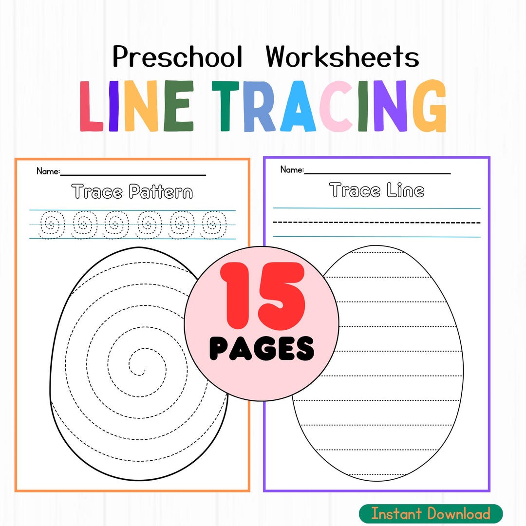 15 Preschool Line Tracing Worksheets, Line Trace Page Printable ...