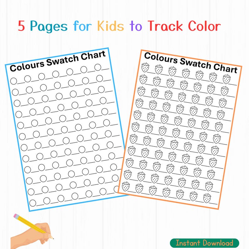 Blank Color Swatch Sheets - Printable Palette Templates, Instant ...