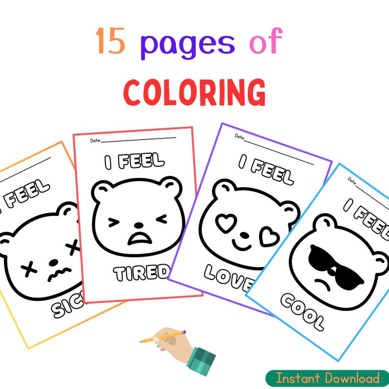 Emotions Coloring Pages for Kids, Social Emotional Learning, Emotions ...