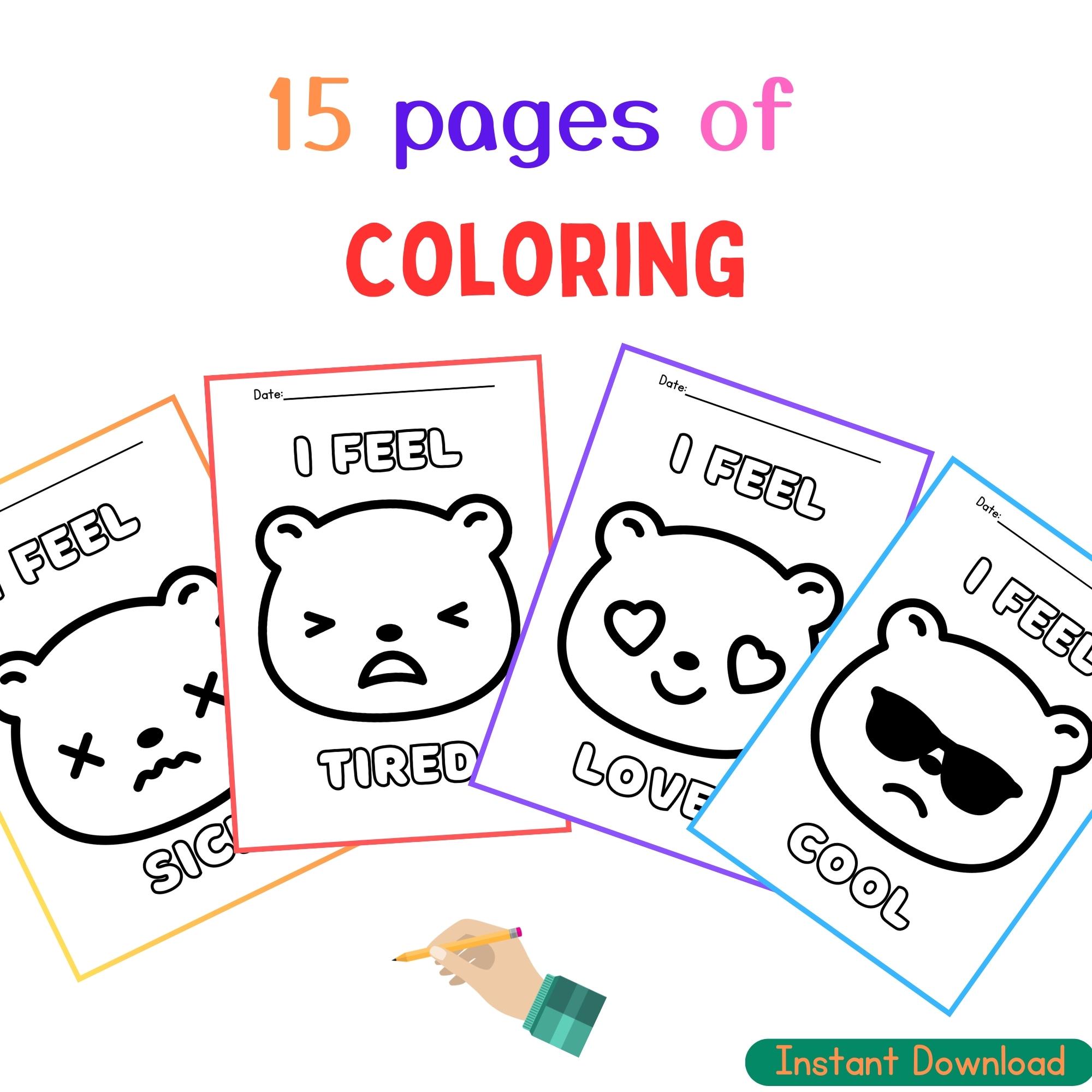 Emotions Coloring Pages for Kids, Social Emotional Learning, Emotions ...