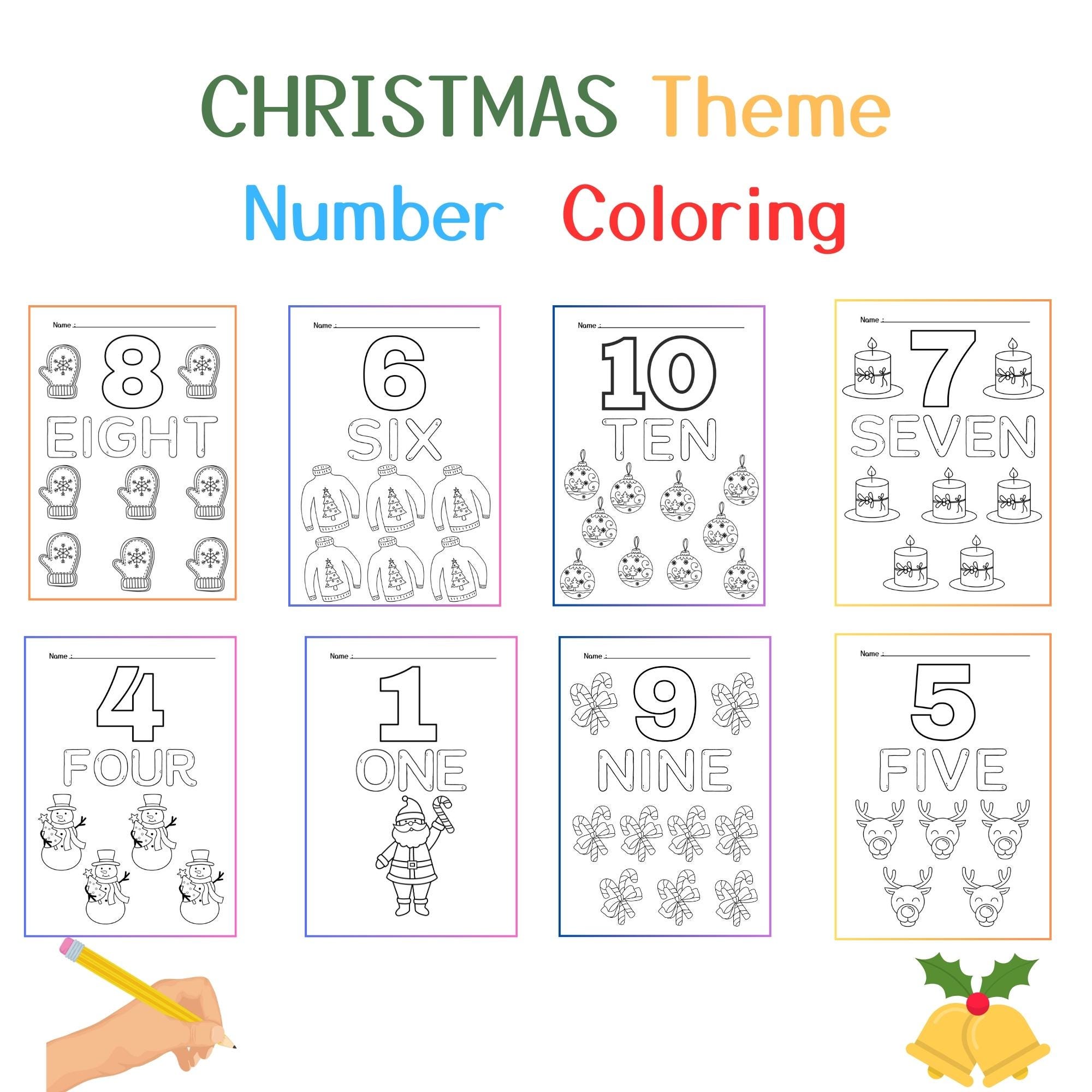 10number Coloring Worksheets, Coloring Numbers, Preschool Worksheets, 0 ...