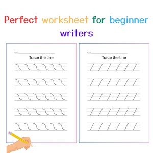 Preschool Line Tracing Worksheets: Handwriting Practice (PDF) - Etsy