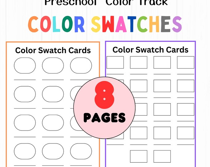Blank Color Cards Printable Color Swatch Cards Color Swatch Template ...