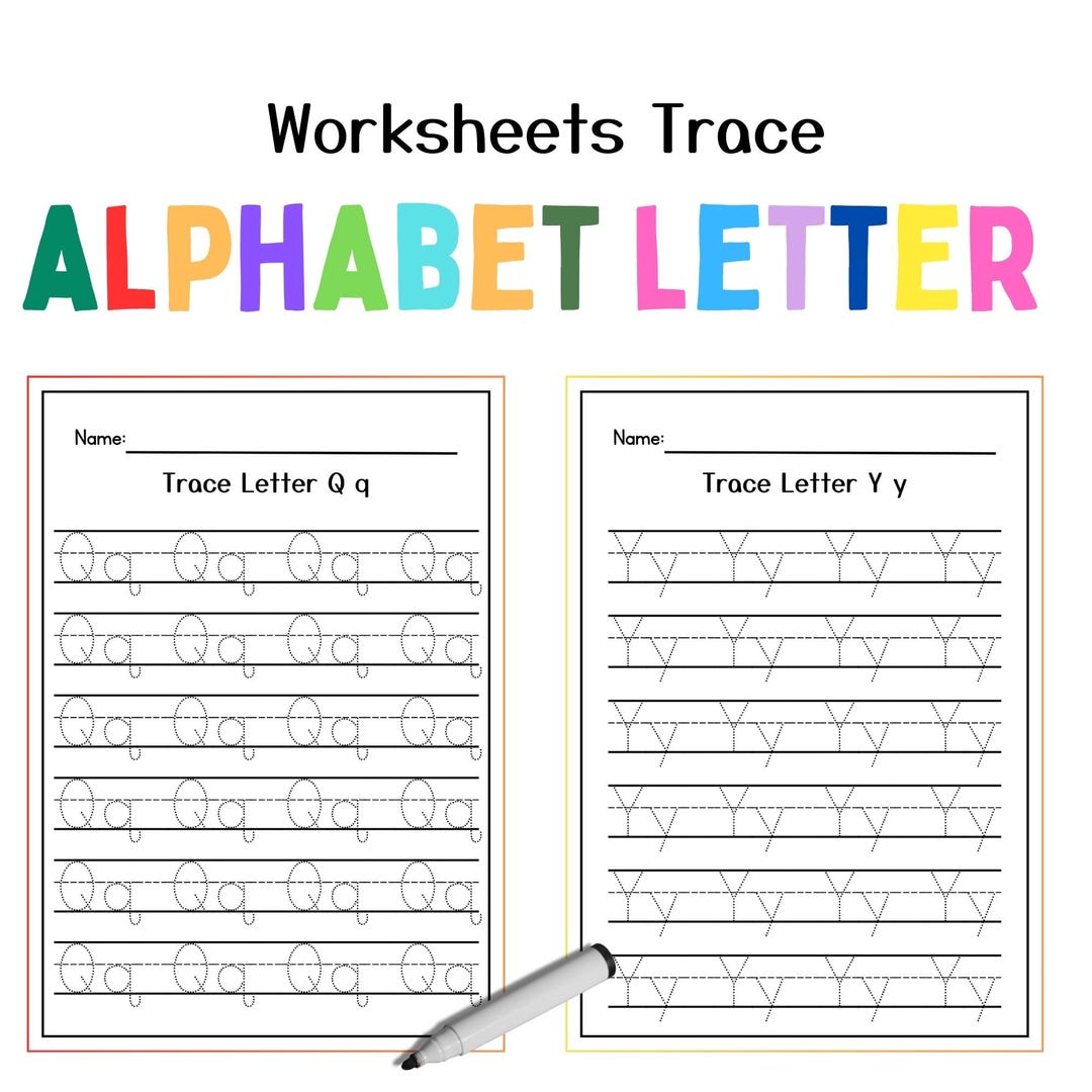 26 Printable Upper Lower Trace the Alphabet Worksheet, Preschool-kdg ...
