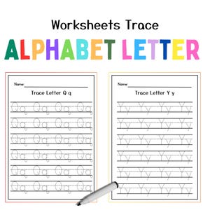 26 Printable Upper Lower Trace the Alphabet Worksheet, Preschool-kdg ...