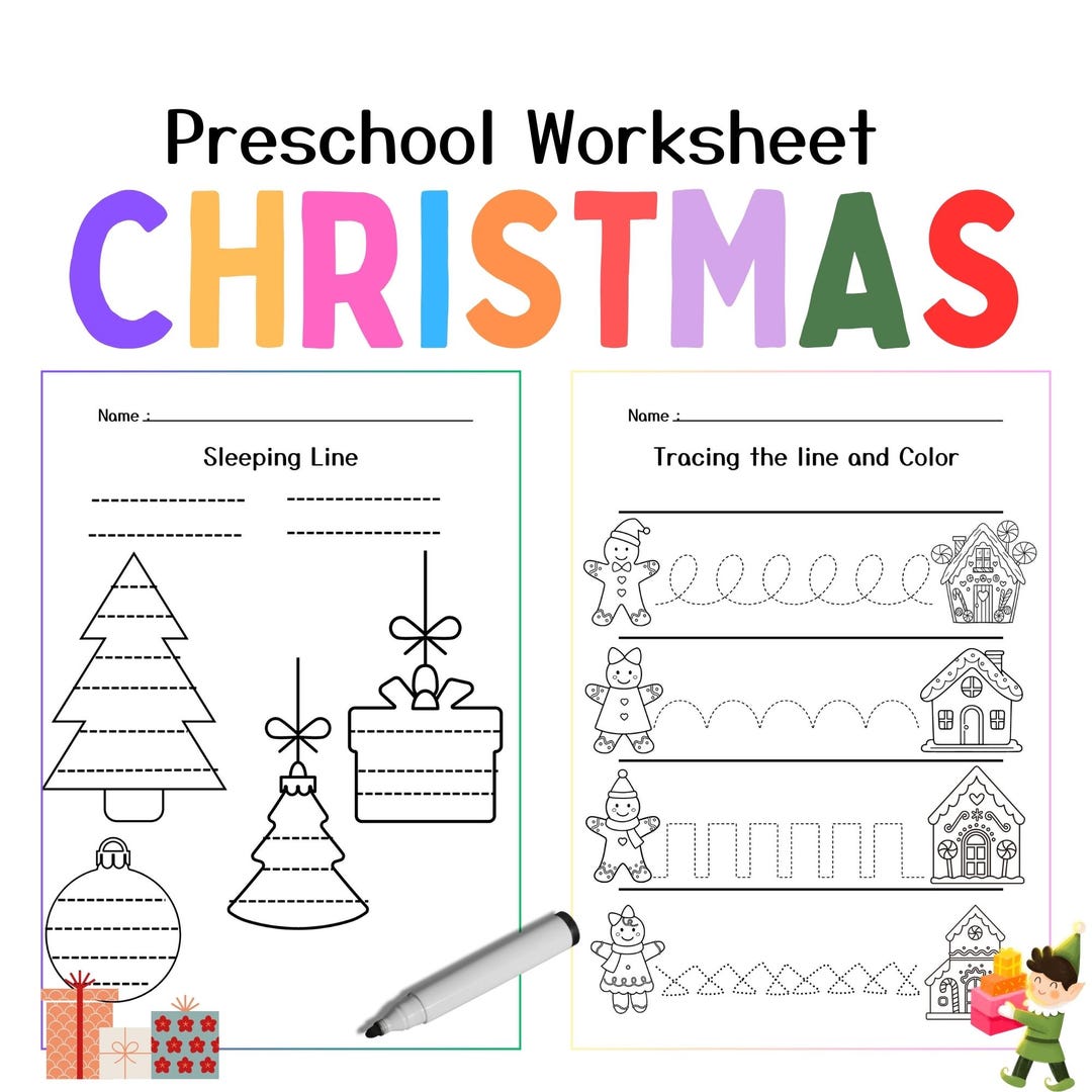 10 Pages Line Tracing-printable Christmas Activity for Kids, Preschool ...