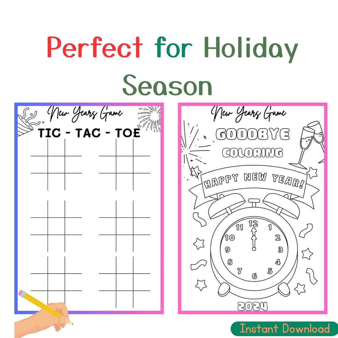 New Years Games Printable for Kids, 10 New Years Eve Games, Kids New ...