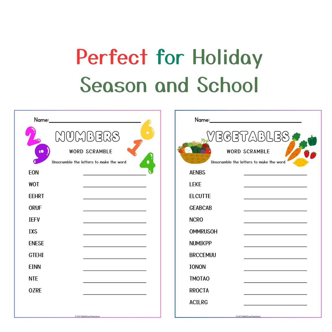 Printable Word Scramble, Word Scramble for Kids, Word Scramble ...