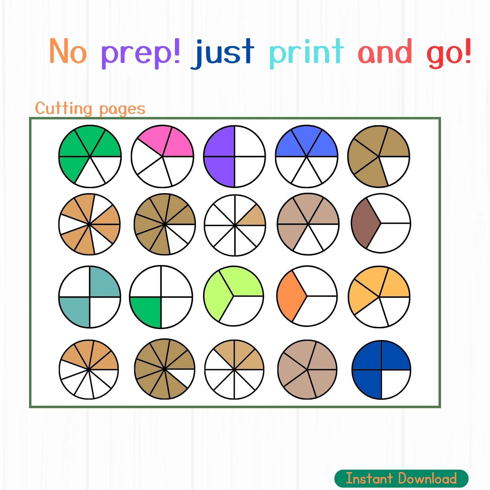 Fraction Printable Activity Board, Fraction Matching Printable ...