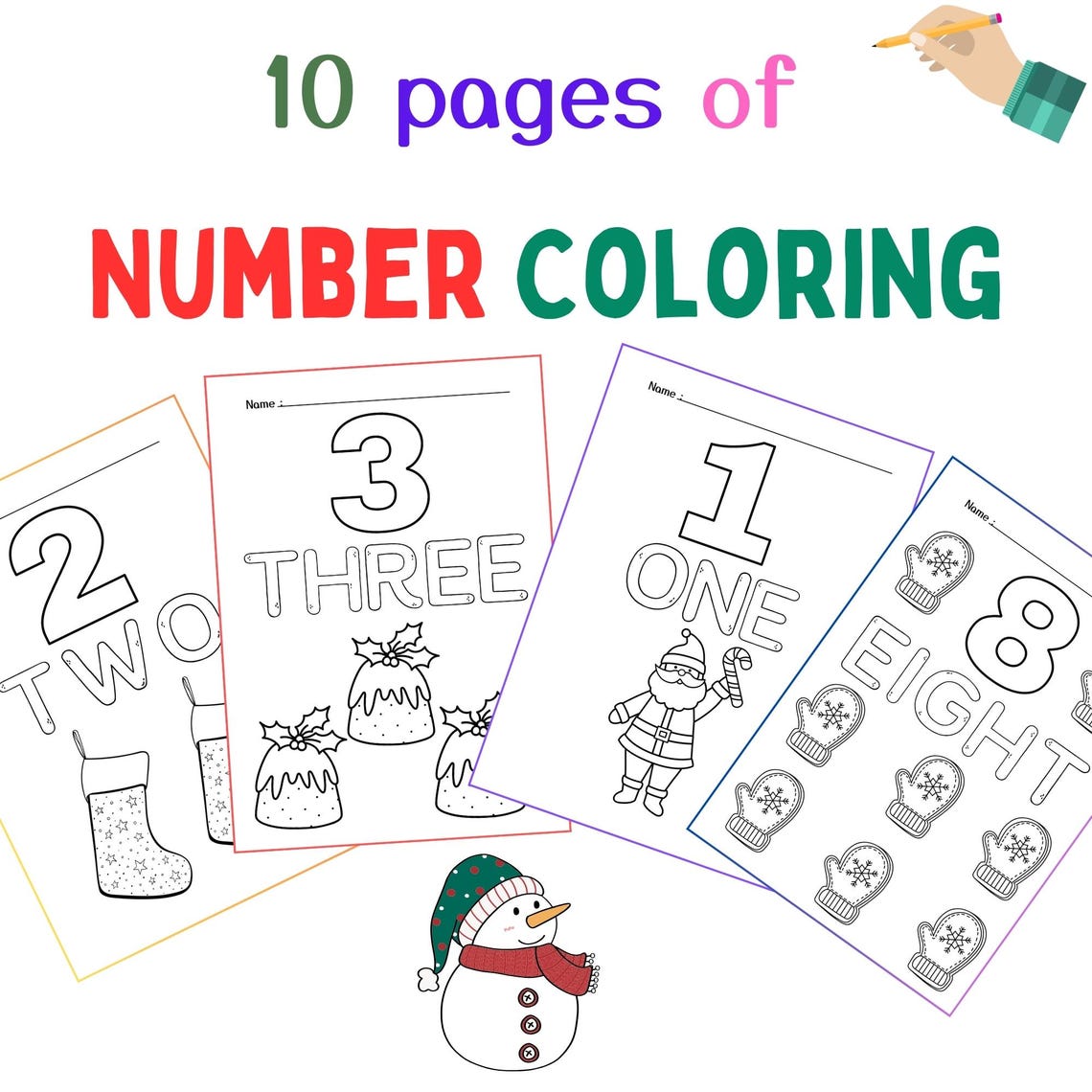 10number Coloring Worksheets, Coloring Numbers, Preschool Worksheets, 0 ...