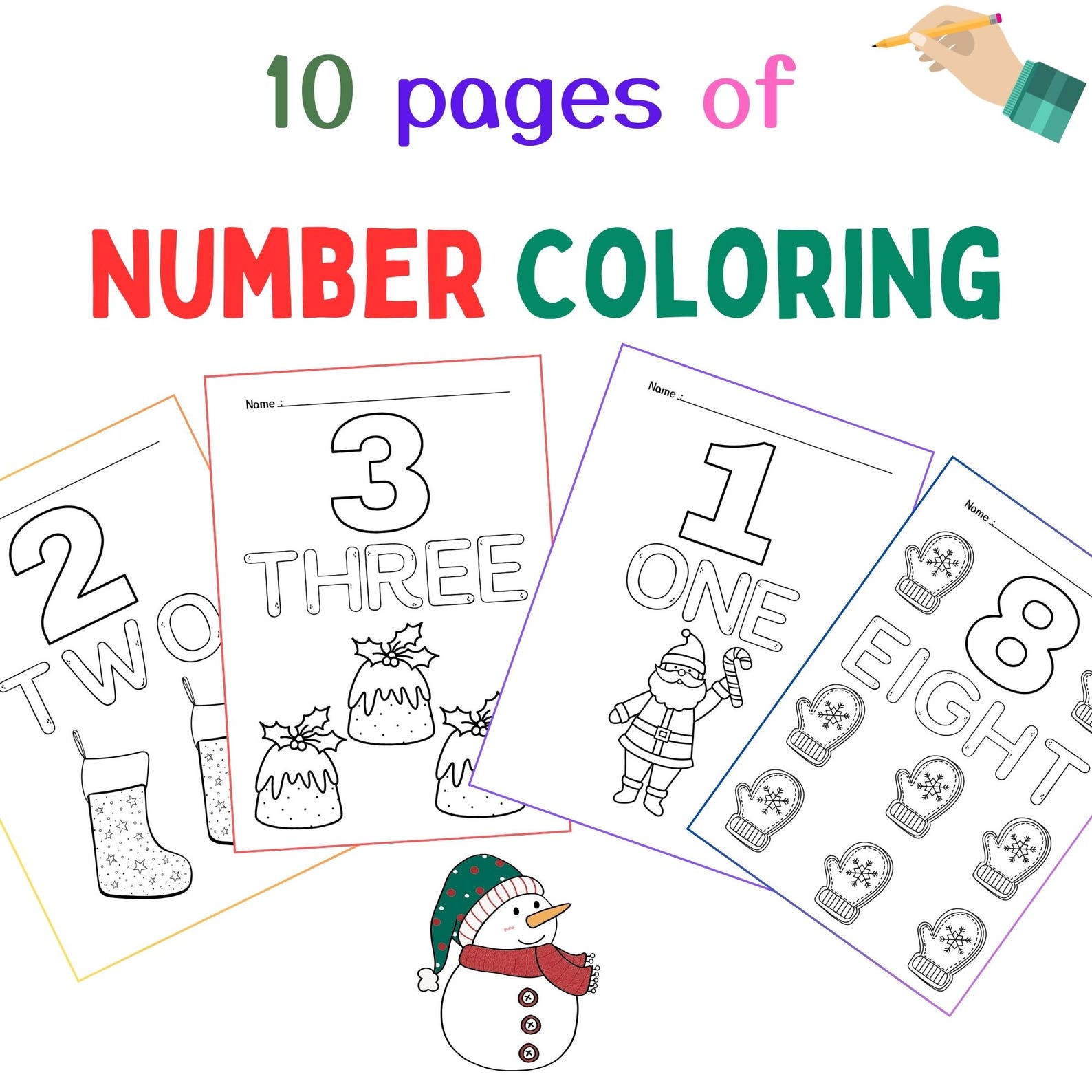 10number Coloring Worksheets, Coloring Numbers, Preschool Worksheets, 0 ...