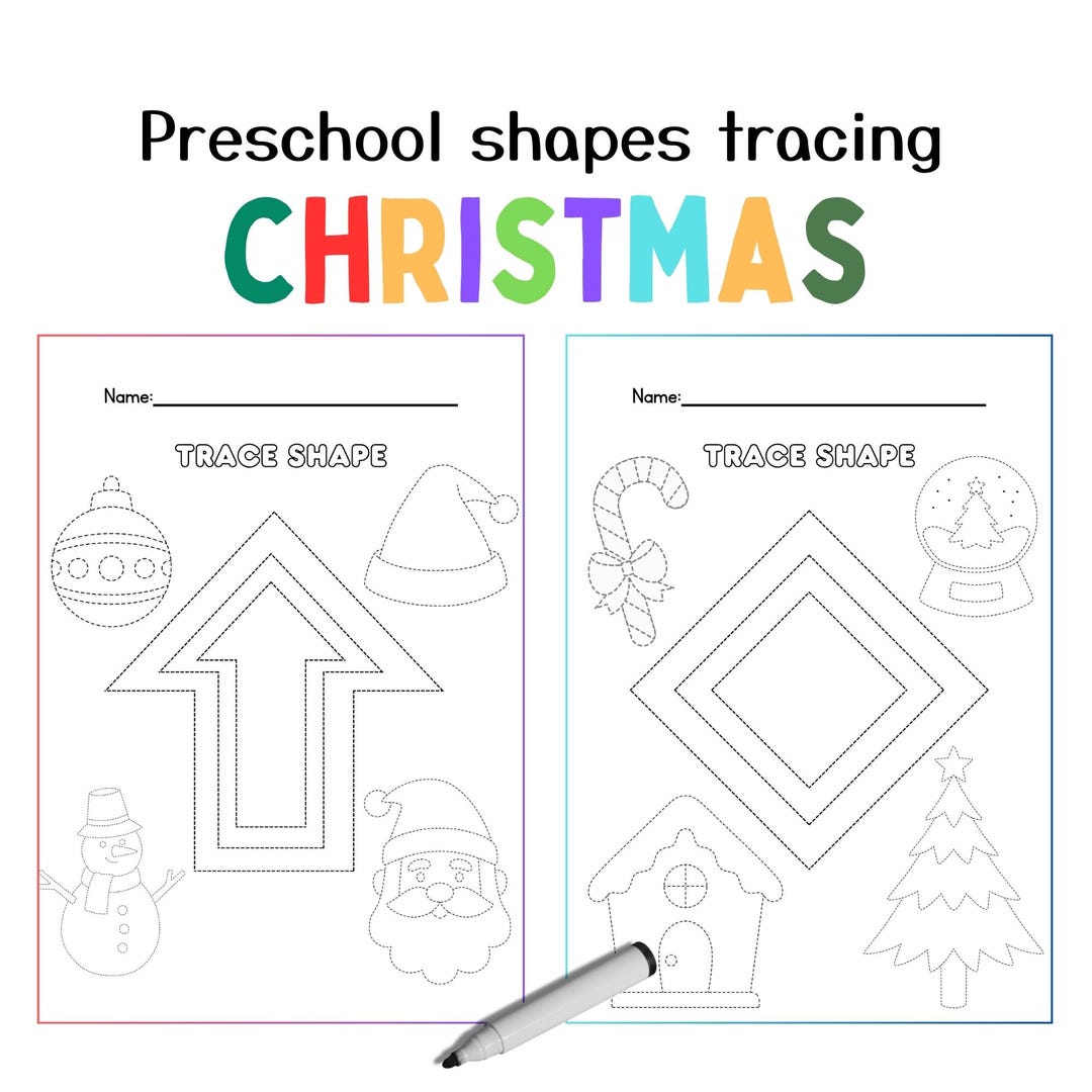 10 Printable Shape Tracing Worksheet, Preschool Basic Shape Homeschool ...