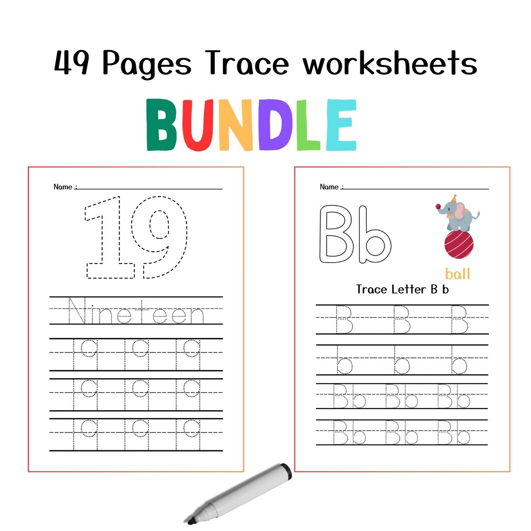 Preschool Tracing Worksheets: Alphabet & Numbers Handwriting Practice ...