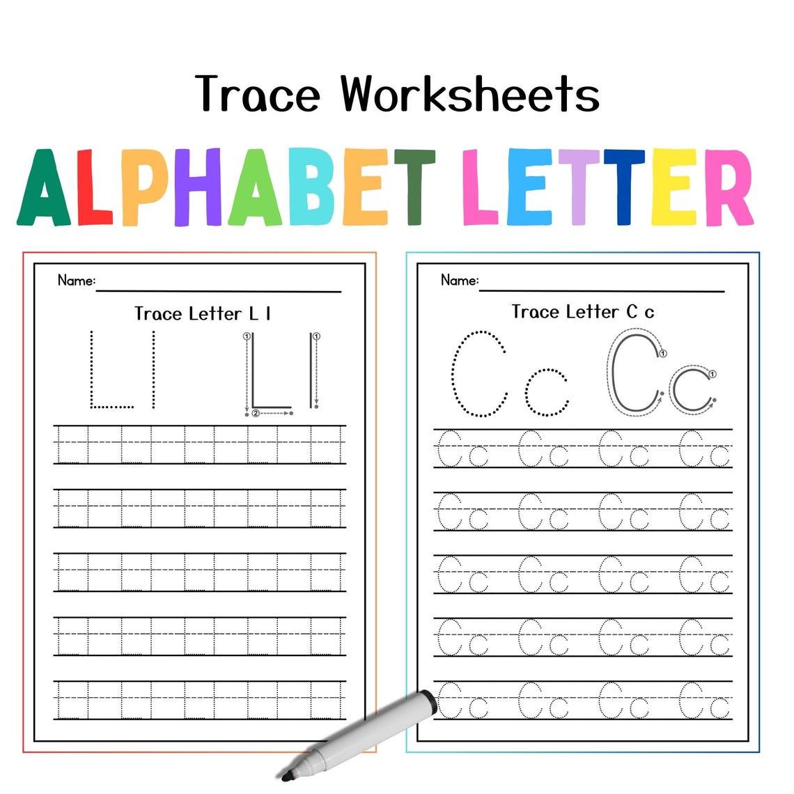 Alphabet Tracing Busy Book, Uppercase Lowercase Abc Letter Trace ...