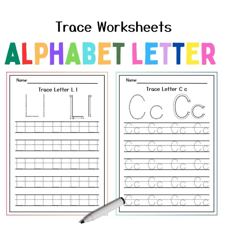 Alphabet Tracing Busy Book, Uppercase Lowercase Abc Letter Trace ...