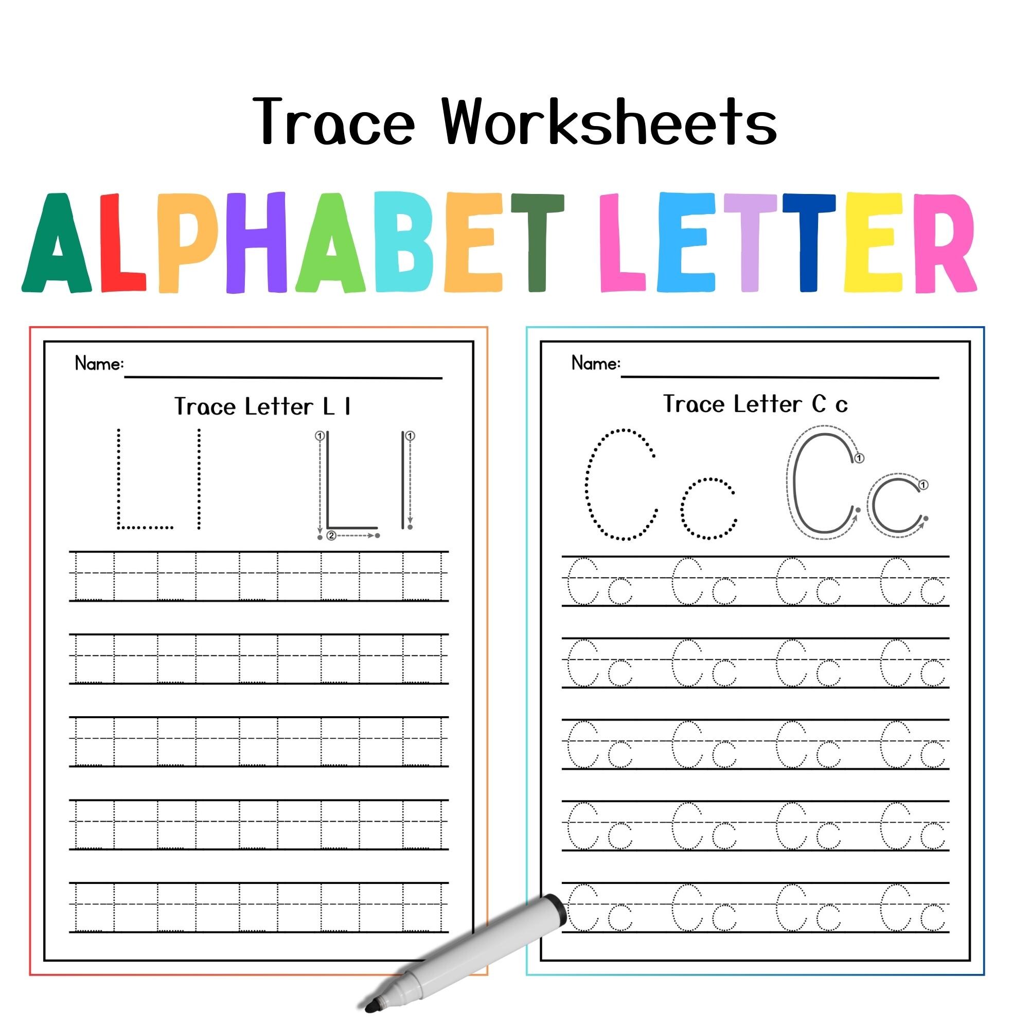 Alphabet Tracing Busy Book, Uppercase Lowercase Abc Letter Trace ...