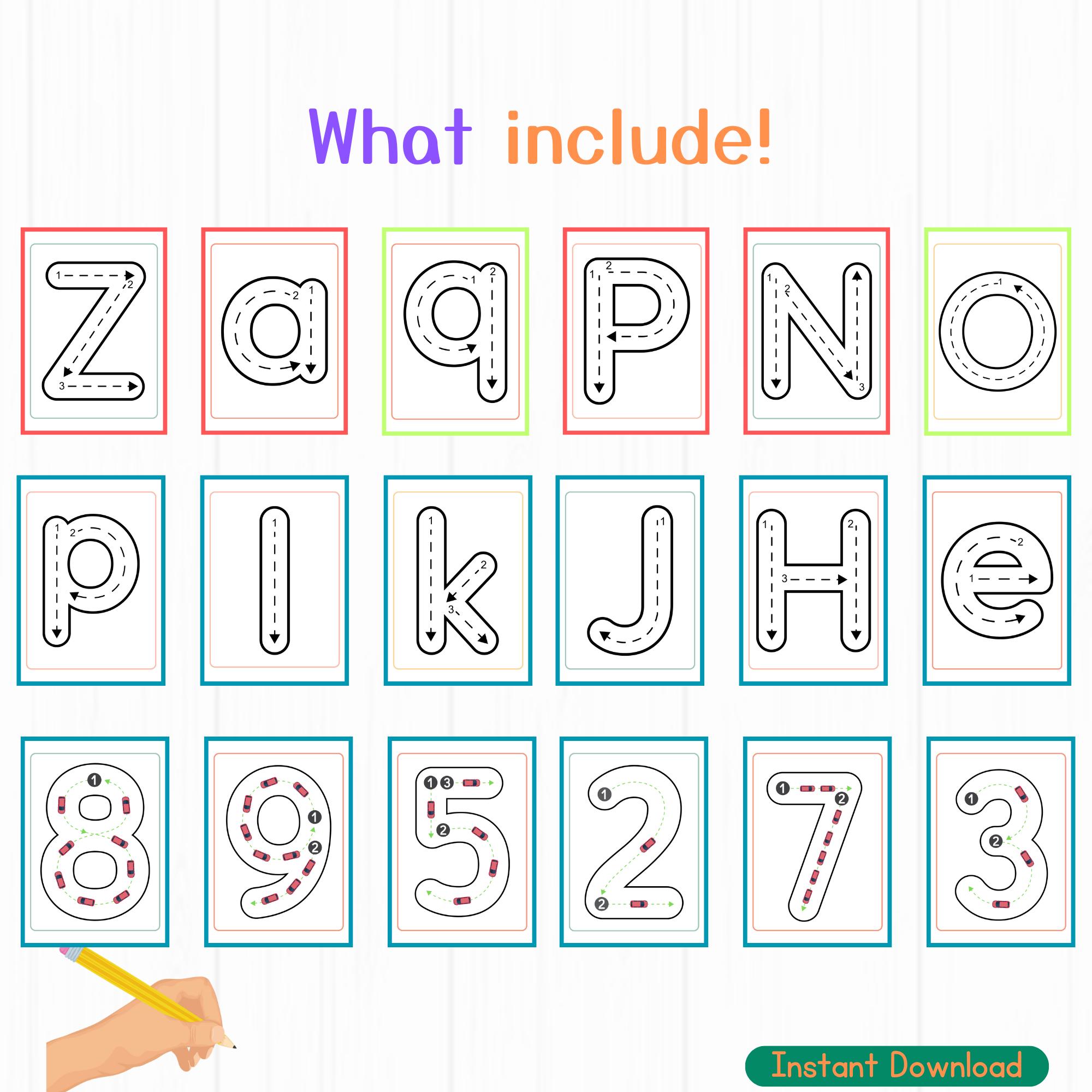 Practice and Trace Uppercase, Lowercase Letters, and Numbers 0-10 ...