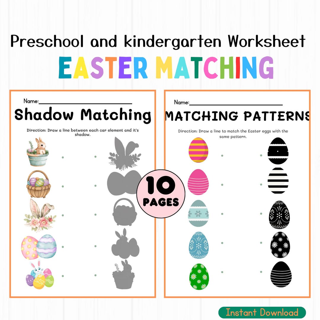 Easter Egg Matching Game, Easter Matching Activity - Easter Shadow ...