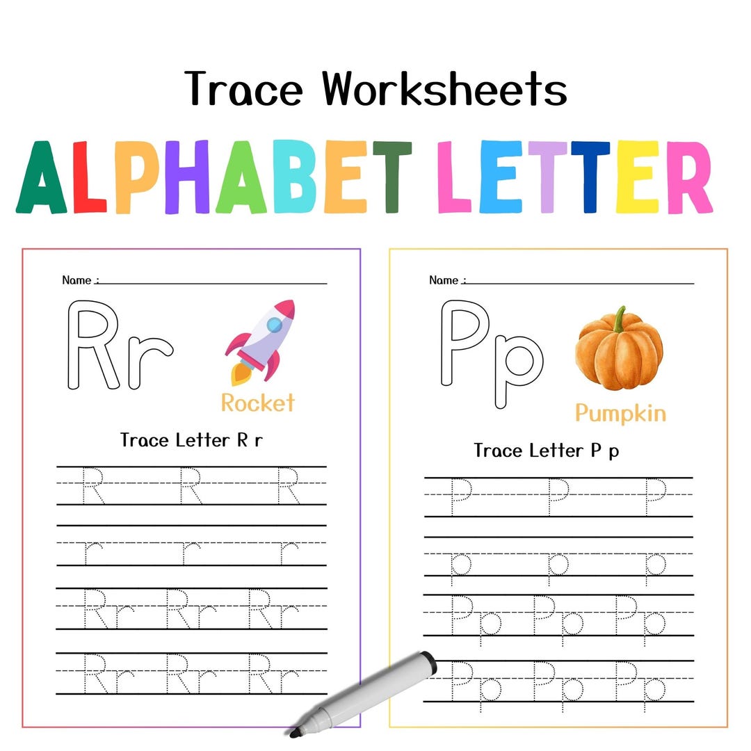 Kindergarten Alphabet Tracing Pages Upper and Lower Case Letters ...