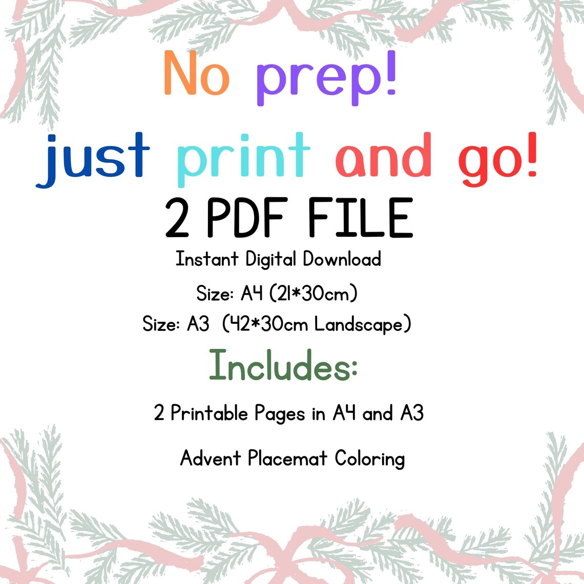 Advent Activity Placemat, Coloring Page Activity for Kids, Christian ...