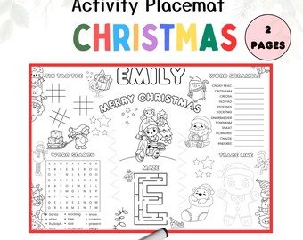 Christmas Activity Page for Kids - Printable Custom Name Christmas ...
